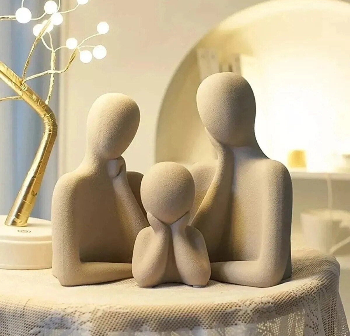 Decorative Family Sculpture Set of 3: Parent and Child Figurine, Family ...