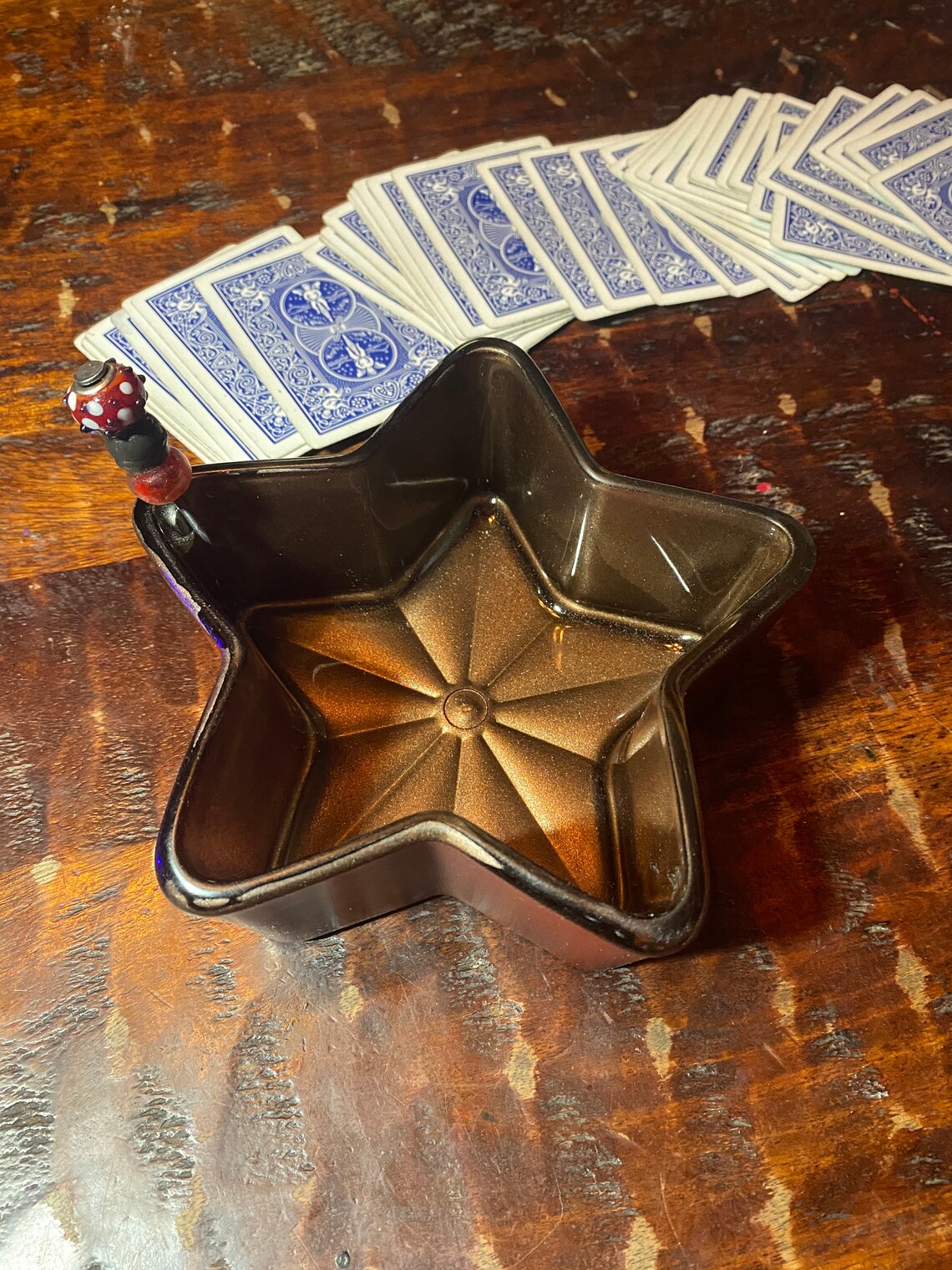 Red/copper Star-shaped Ashtray With Built in Magnetic Poker - Etsy