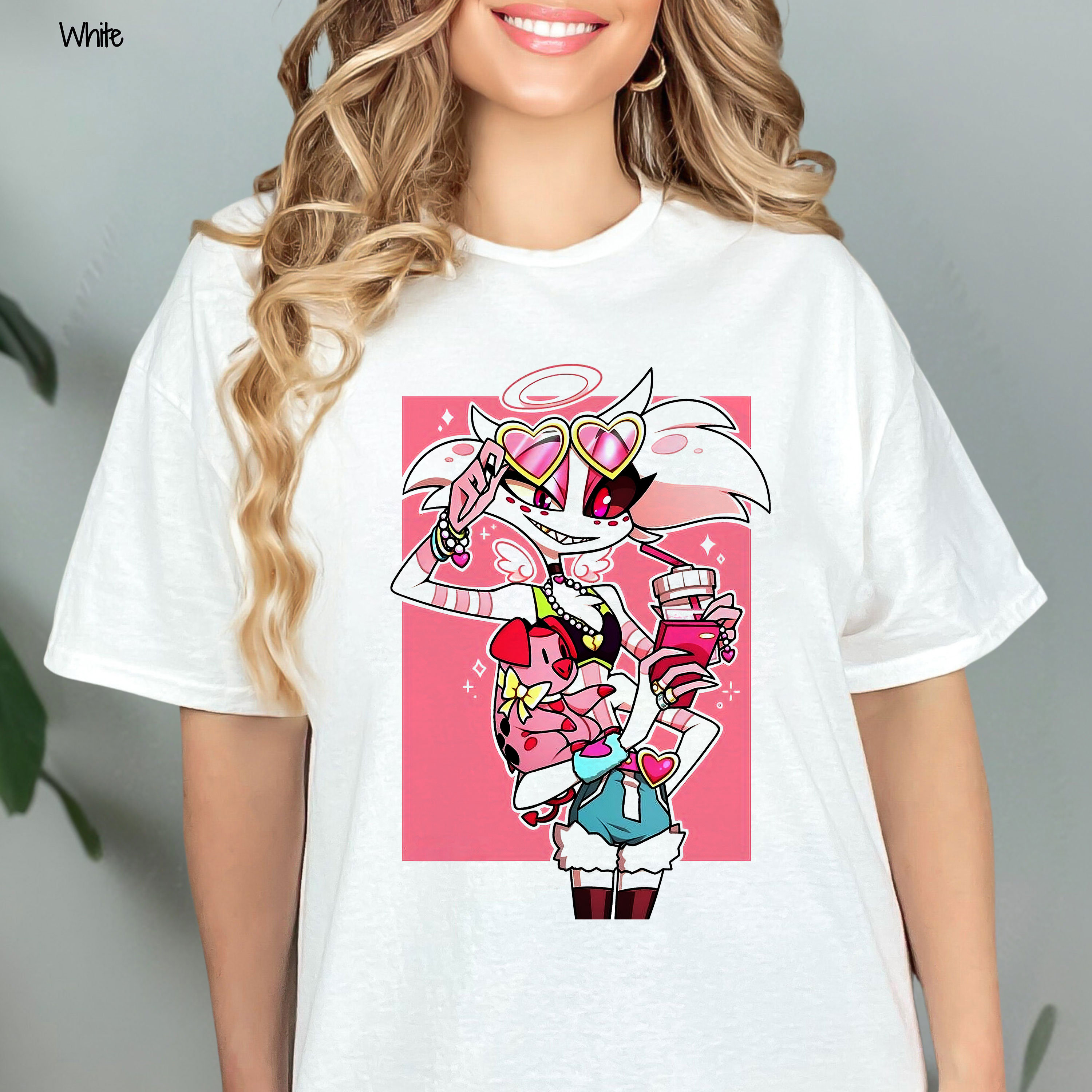 Hazbin Hotel Angel Dust Tropical Summer Color T-shirt, Hazbin Hotel Fat ...