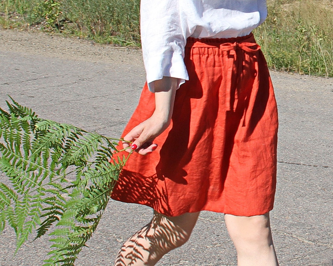 Handmade Terracotta Linen Skirt, Organic Summer Clothes - Etsy