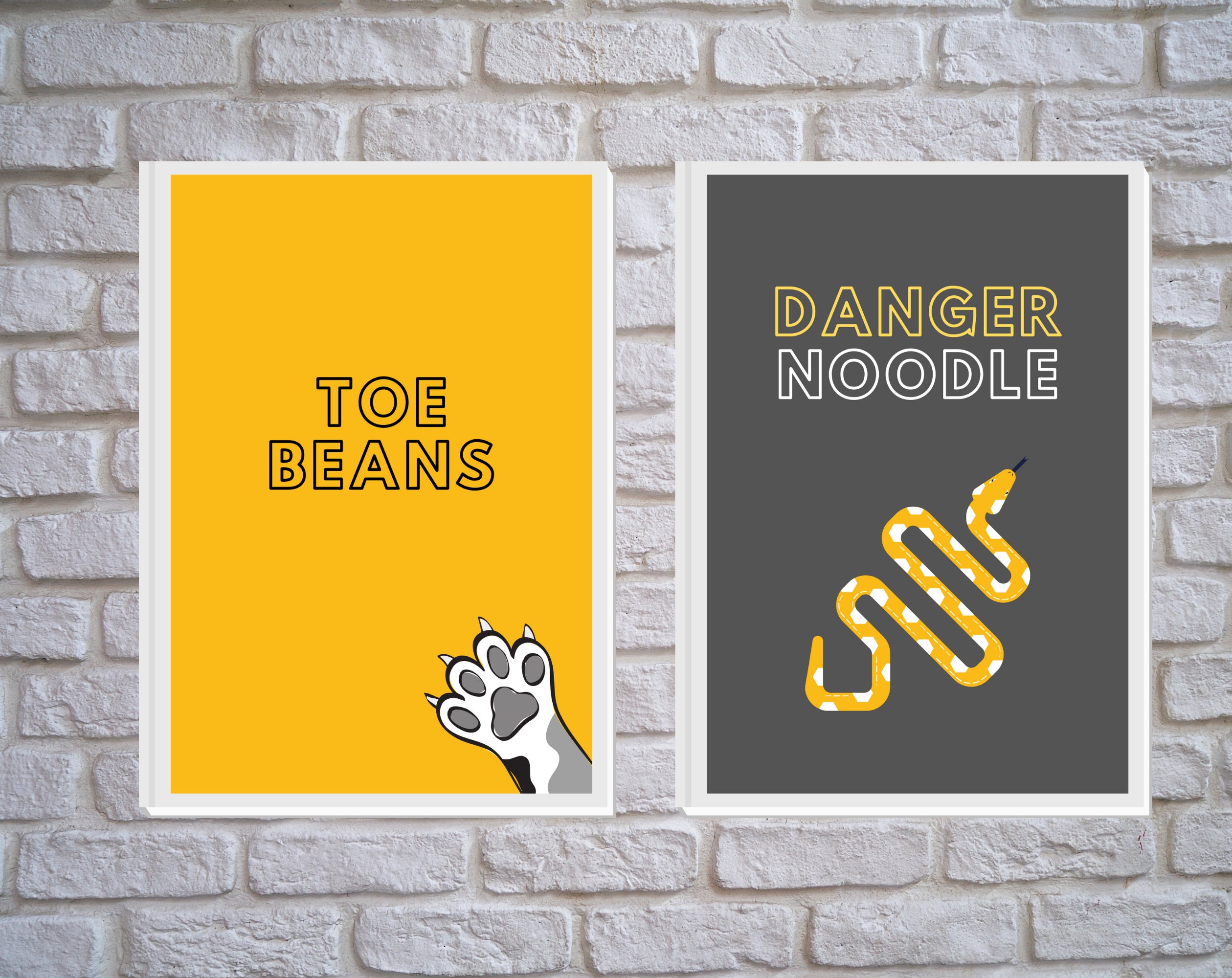 Toe Beans A4 and A3 Print Cat Wall Art Prints for the Home Poster Cat's ...