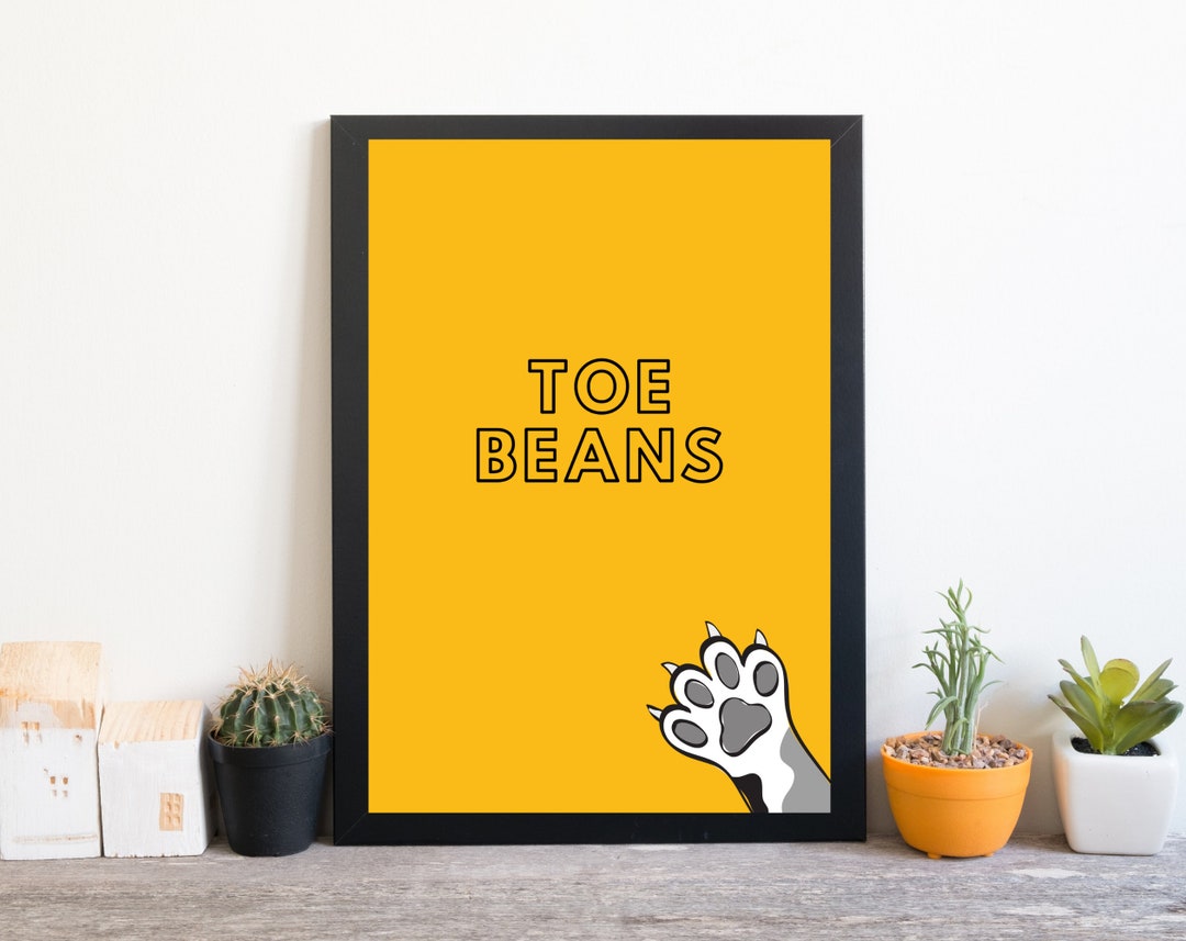 Toe Beans A4 and A3 Print Cat Wall Art Prints for the Home Poster Cat's ...
