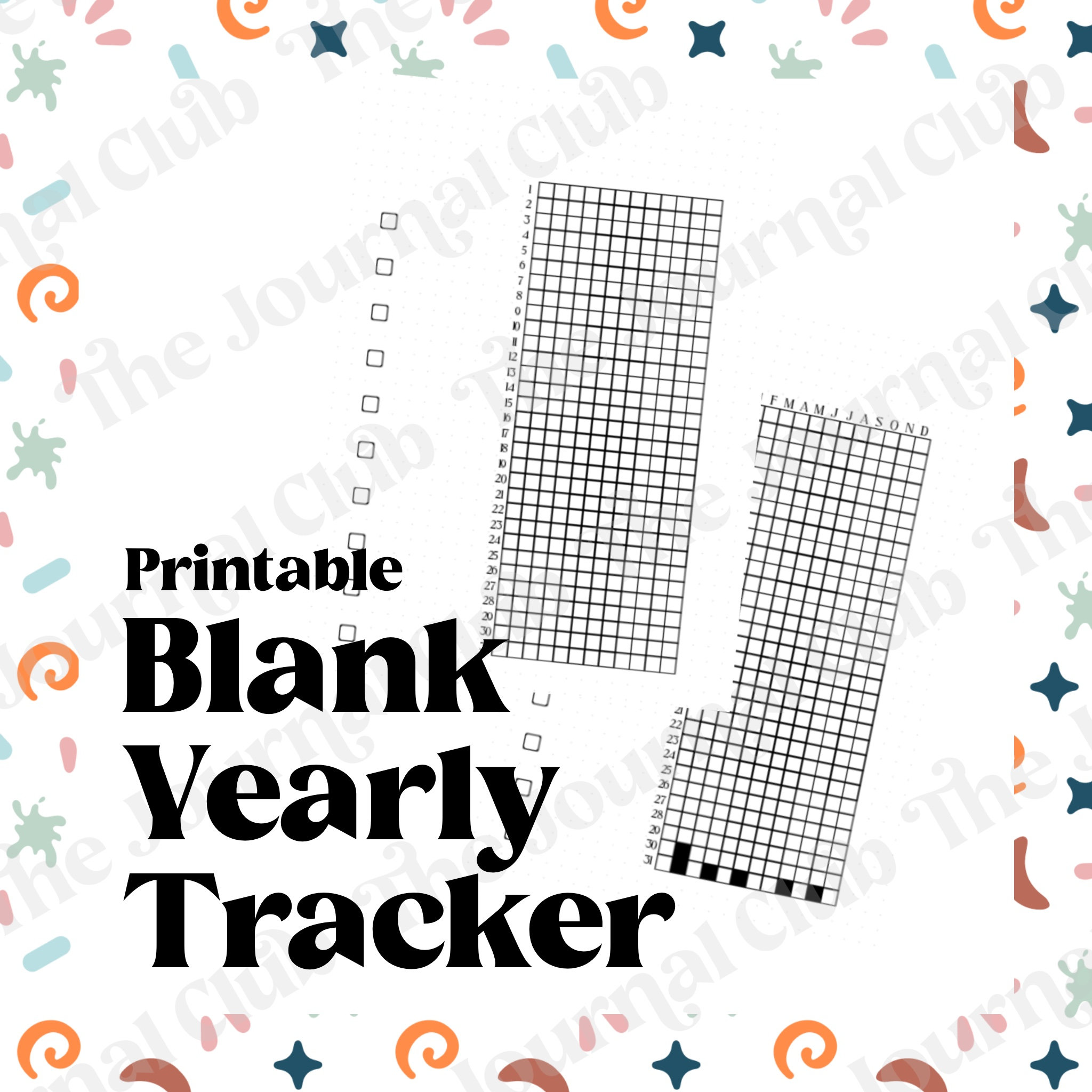 Blank Yearly Tracker Page Printable Dotted Journal Pages - Etsy