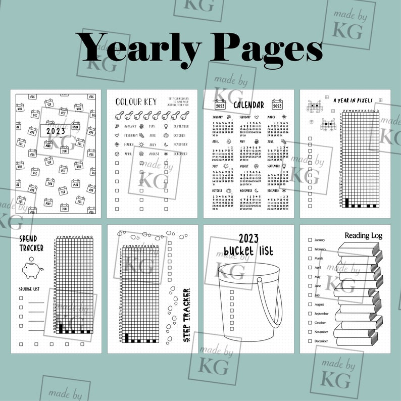 2023 Bullet Journal Digital Download Pre-made and Designed - Etsy