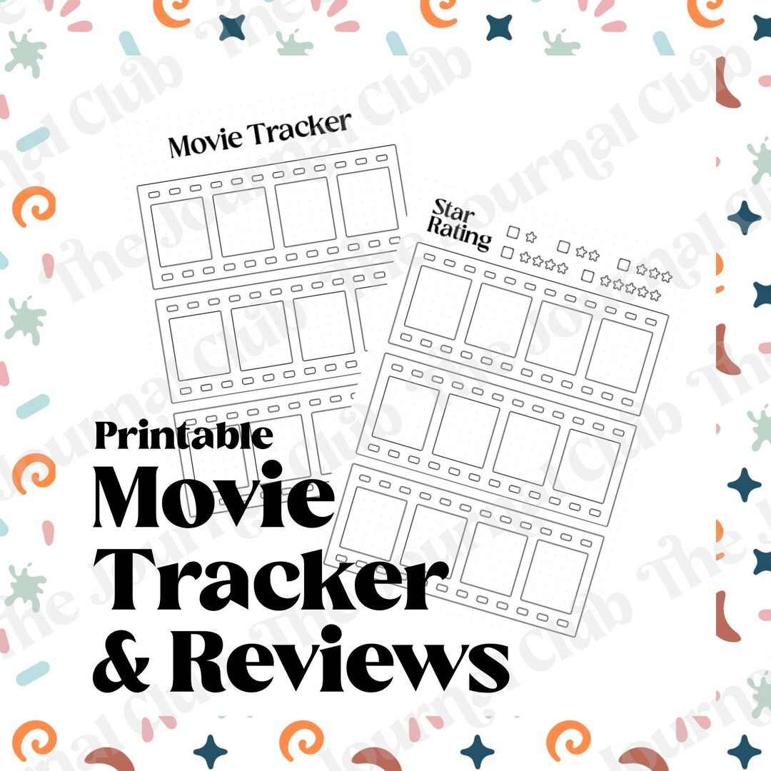 Movie Tracker Printable Dotted Journal Pages - Etsy