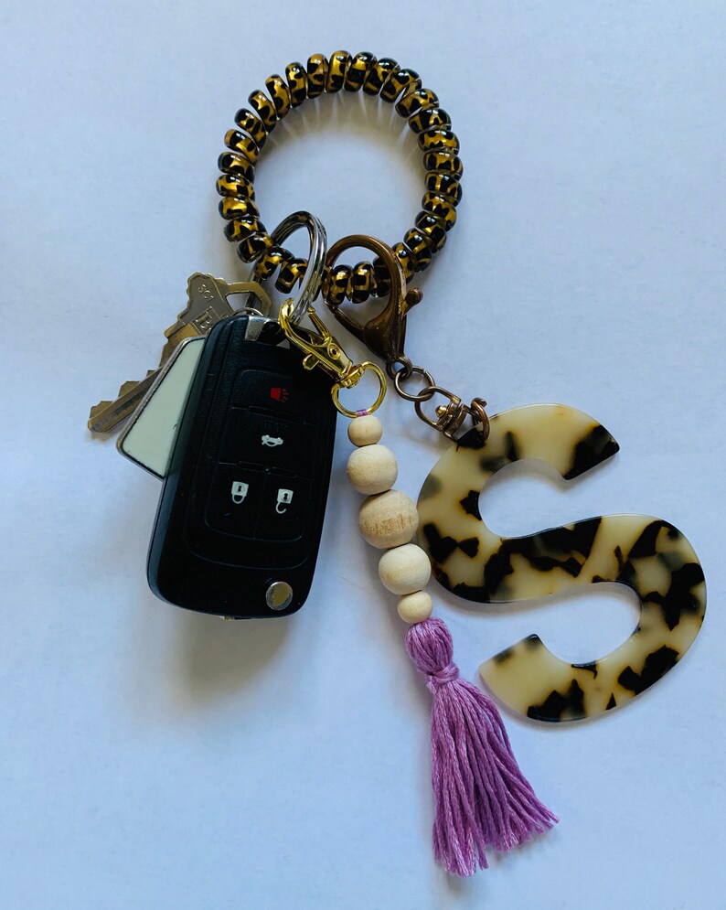 Round Wooden Bead Keychains Tassel Keychain Hand Made - Etsy