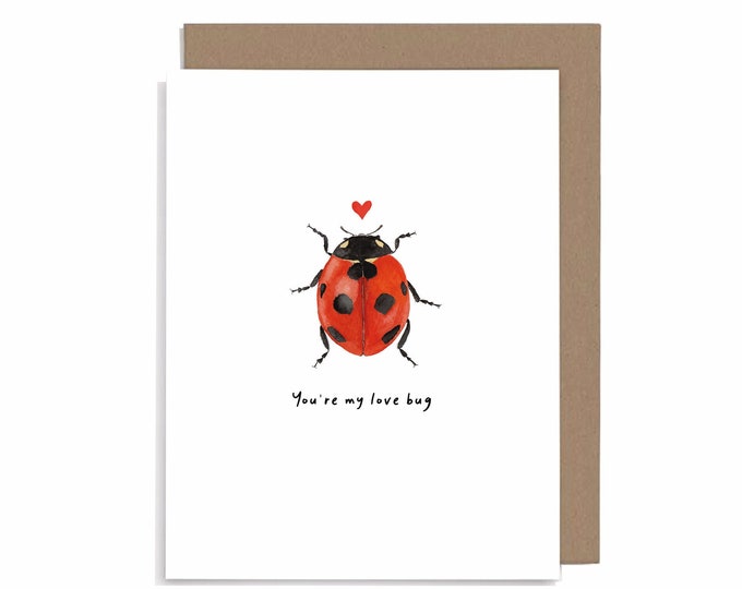 You're My Love Bug Card, Cute Valentines Day Card, Original Funny Cards ...