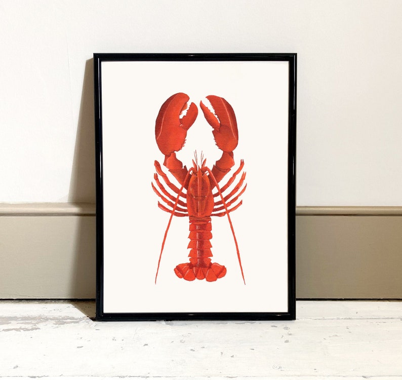 Lobster Oil Paint Print Lobster Painting Sea Creature Print | Etsy UK
