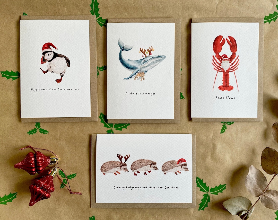 Christmas Cards Pack of 8, Original Funny Cards, Pun Cards, Festive ...