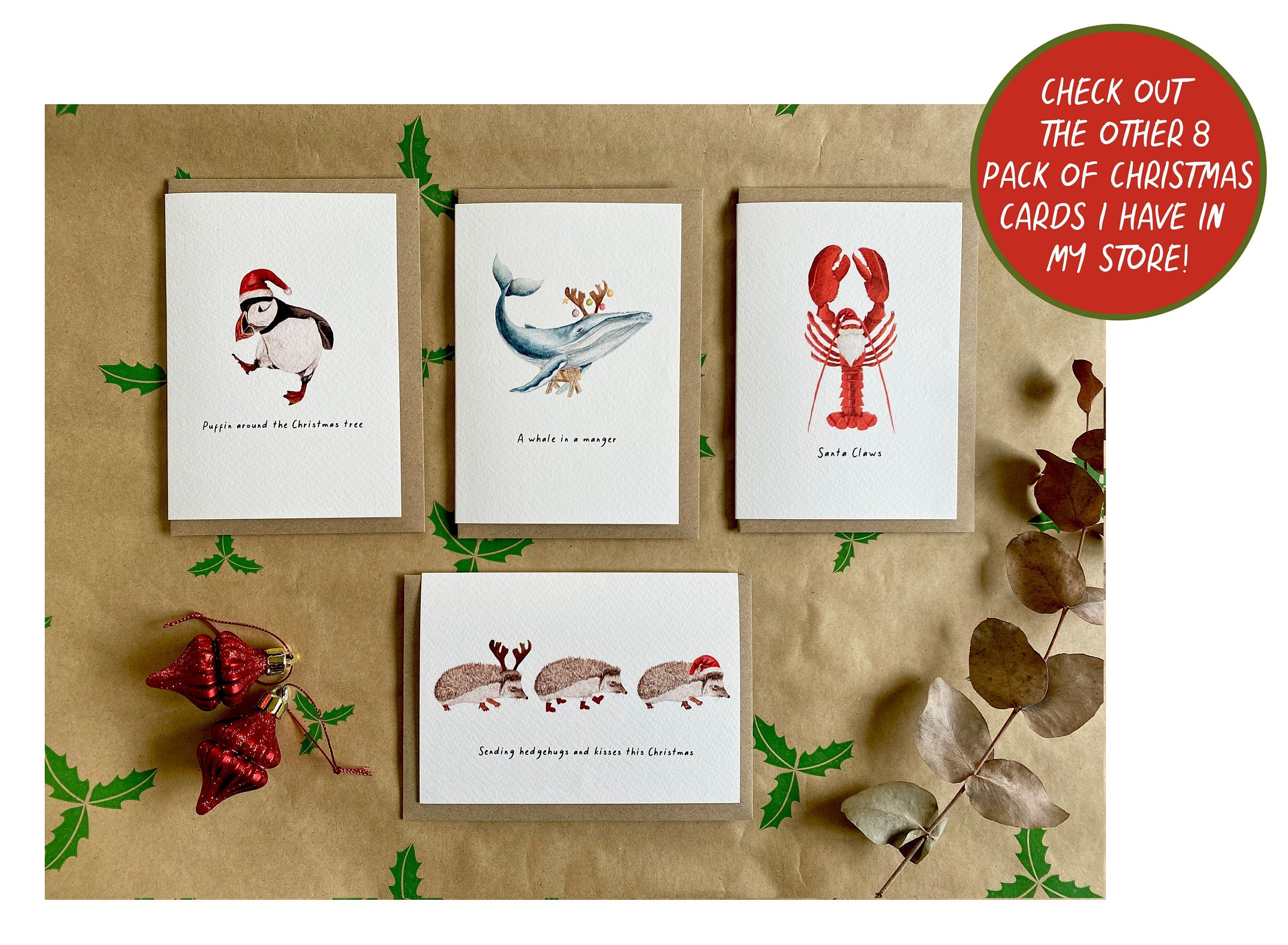 Christmas Cards Pack of 8 Original Funny Cards Pun Cards - Etsy UK