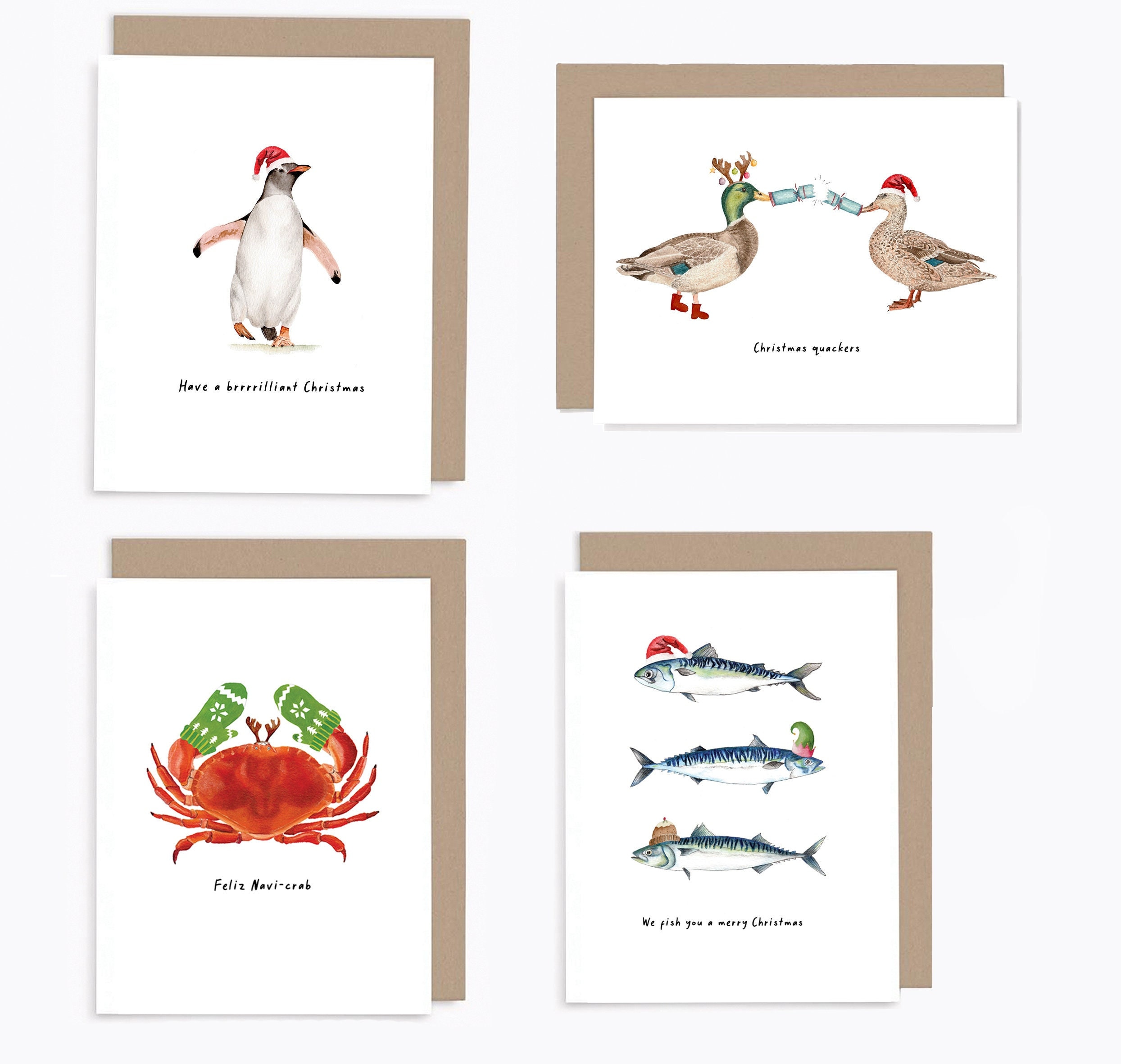 Christmas Cards Pack of 8 Original Funny Cards Pun Cards - Etsy UK