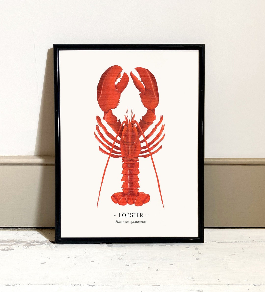 Lobster Oil Paint Print Lobster Painting With Scientific - Etsy