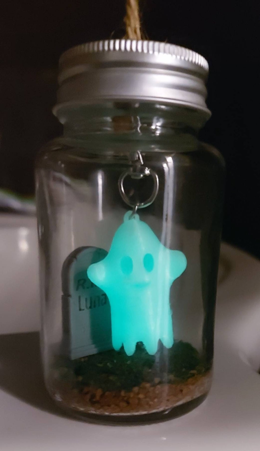 Ghost in a Jar! Adopt a Ghost. Halloween Spooky Cute Keychain, Diorama ...