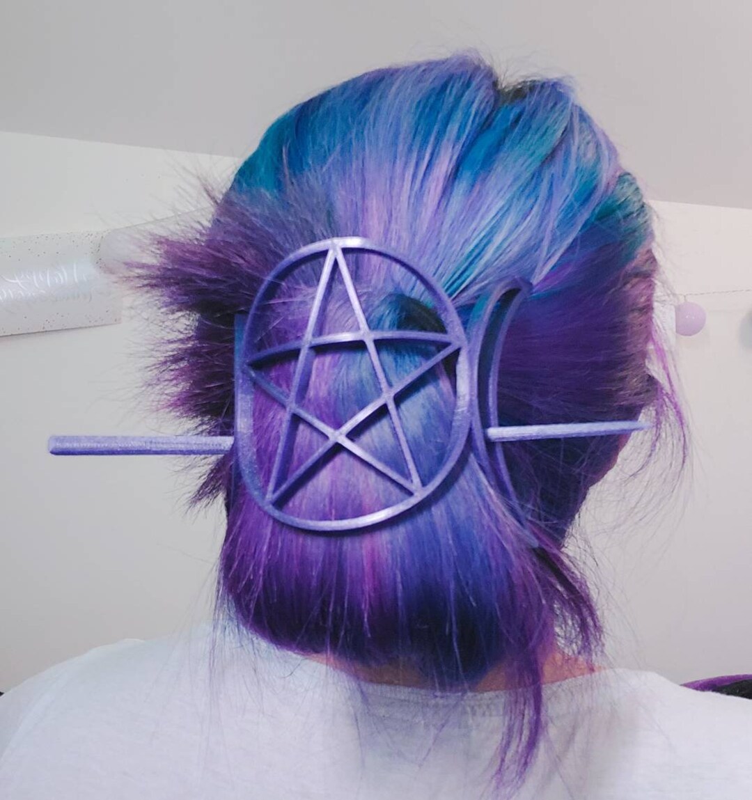 Triple Moon Goddess 3D Printed Hair Accessory Witch Wicca Pentagram ...