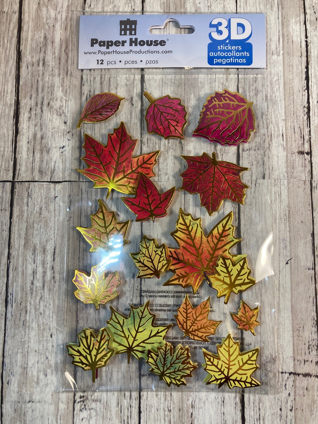 Paper House Production Fall Leaves 3D Stickers - Etsy