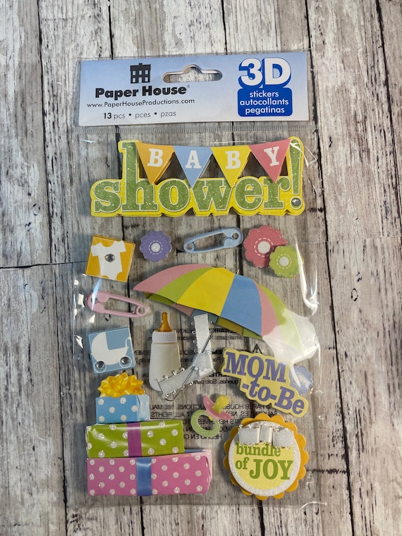 Paper House Production Baby Shower 3D Stickers - Etsy