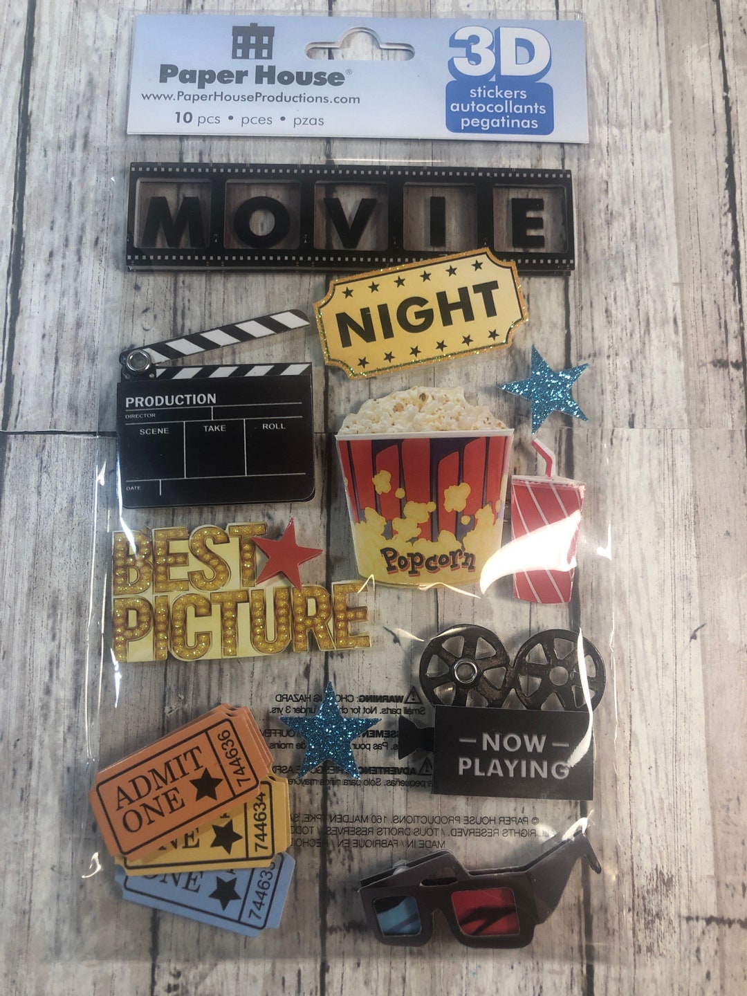 Paper House 3D Movie Night Stickers - Etsy