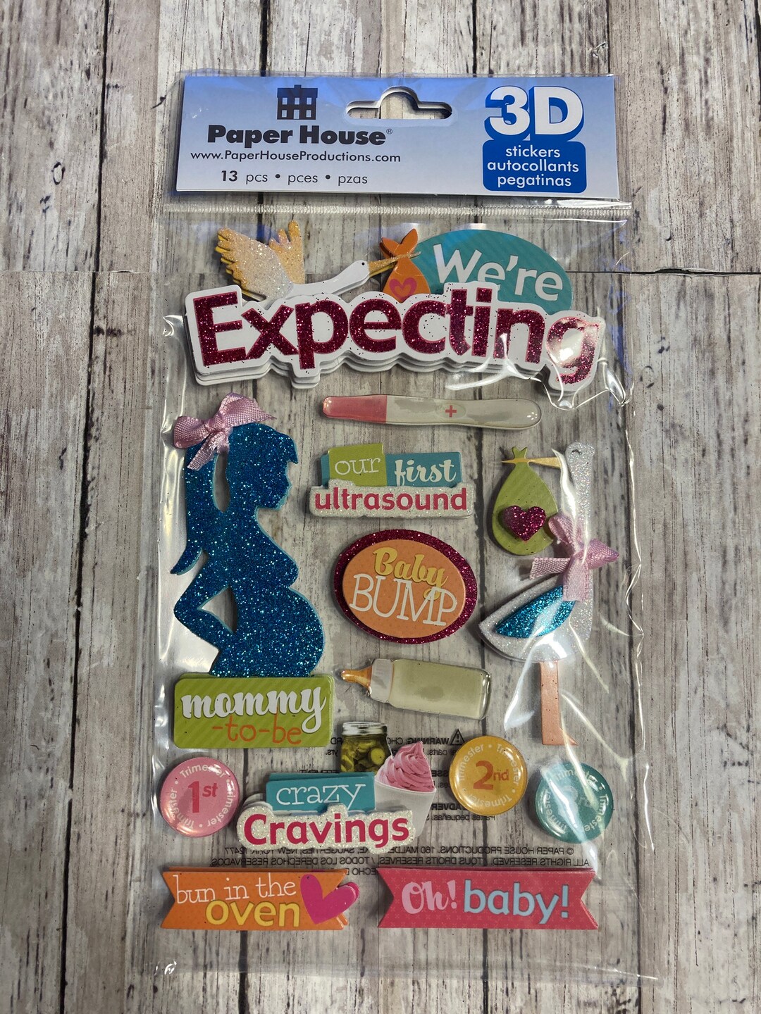 Paper House Production We’re Expecting 3D Stickers - Etsy