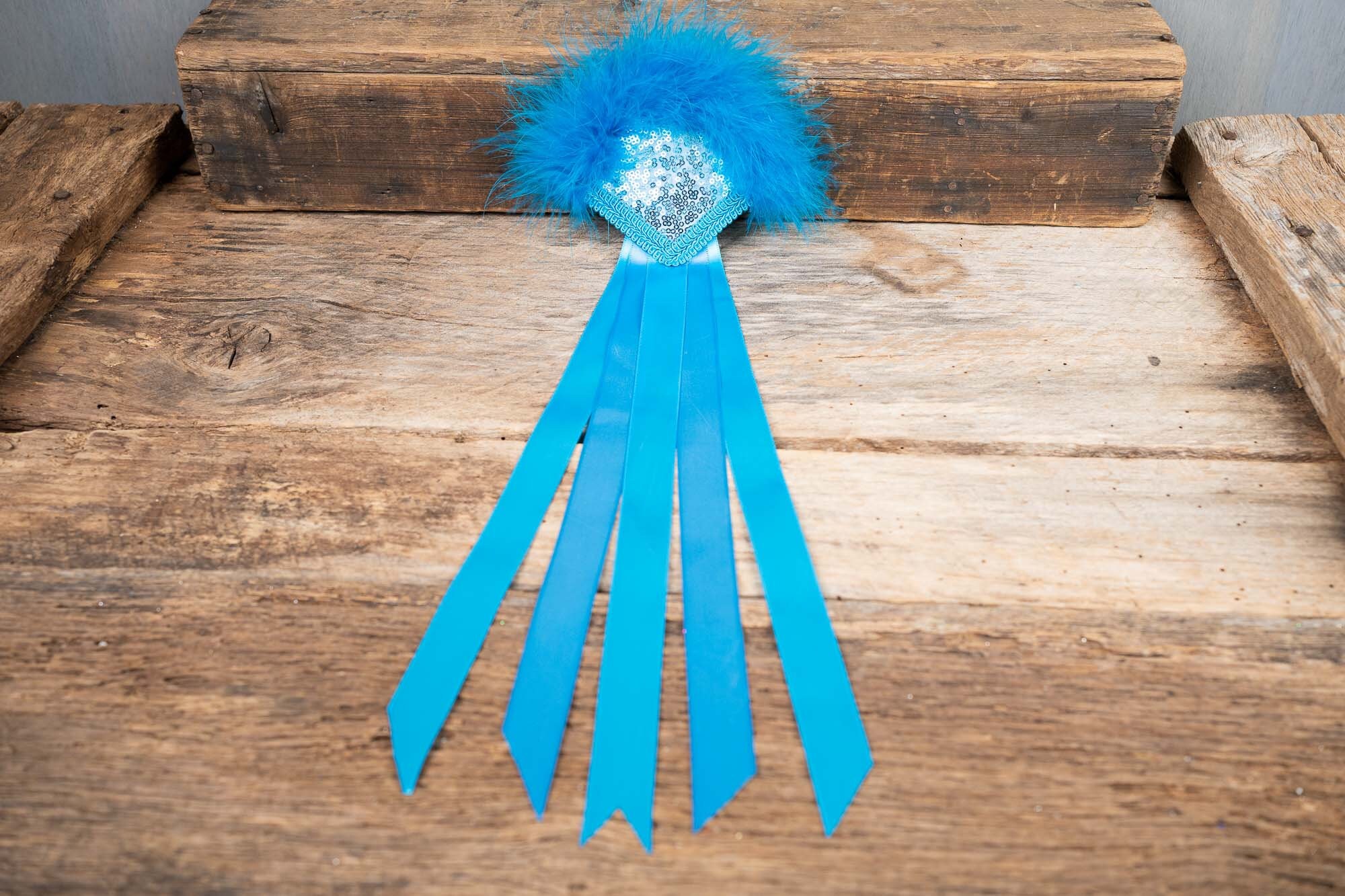 Azure Allure Feathered Headdress Cape and Tail Fascinator - Etsy