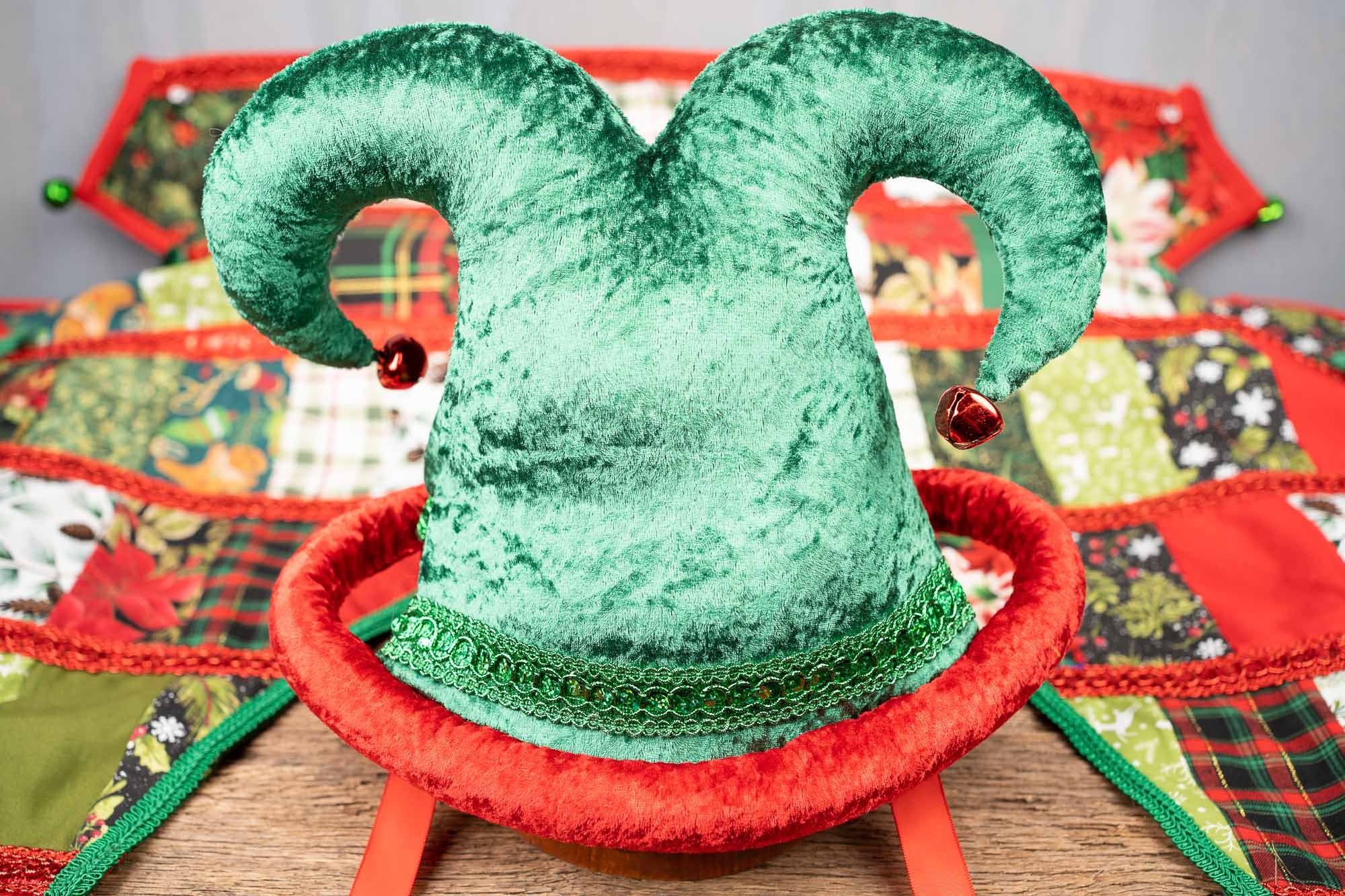 Jingle Bell Jester - Holiday Jester Costume With Hat and Quilted Cape ...