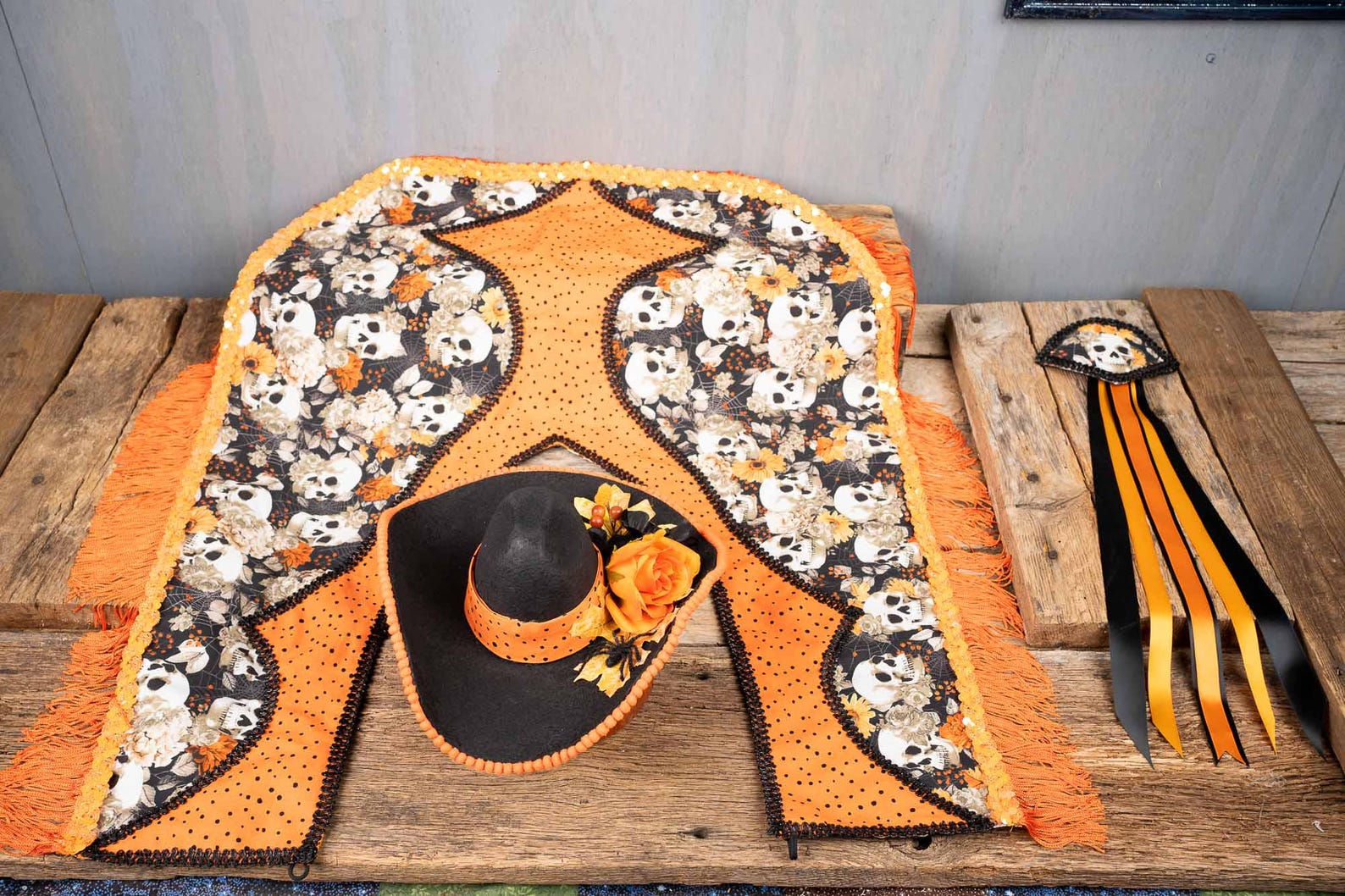 Skull Lovin'scoundrel - Fancy Halloween Cowboy Set With Hat, Fringed ...