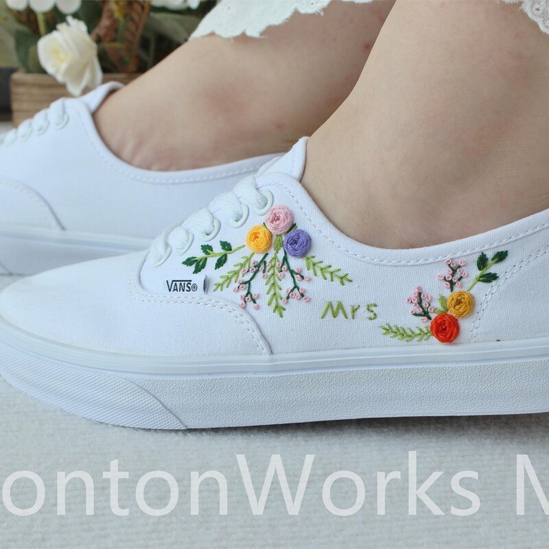 Embroidered Shoes - Etsy