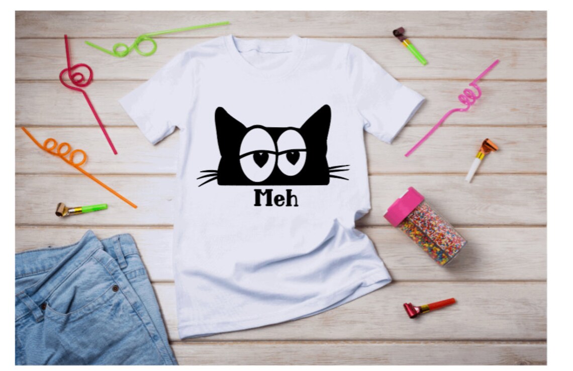 Digital Download Black Cat Meh SVG Black Cat SVG Cat SVG Black Kitty ...