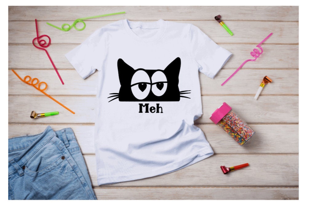 Digital Download Black Cat Meh SVG Black Cat SVG Cat SVG Black Kitty ...