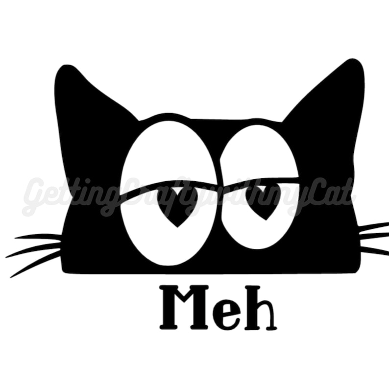 Digital Download Black Cat Meh SVG Black Cat SVG Cat SVG Black Kitty ...