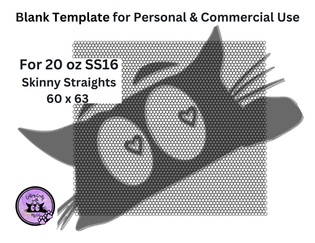 Commercial Use - Blank Rhinestone Template for Stone Size SS 16/4mm for ...