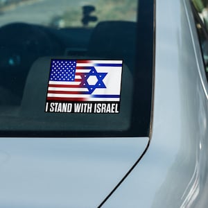 Israel America Bumper Stickers 5.5-inch by 4.2-inch Rectangle Decal ...