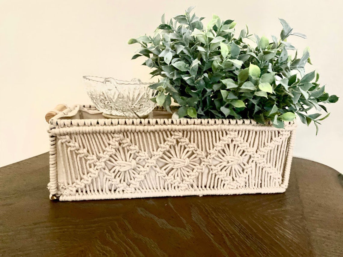 Macramé Storage Bins Baskets Decorative Storage Bins - Etsy