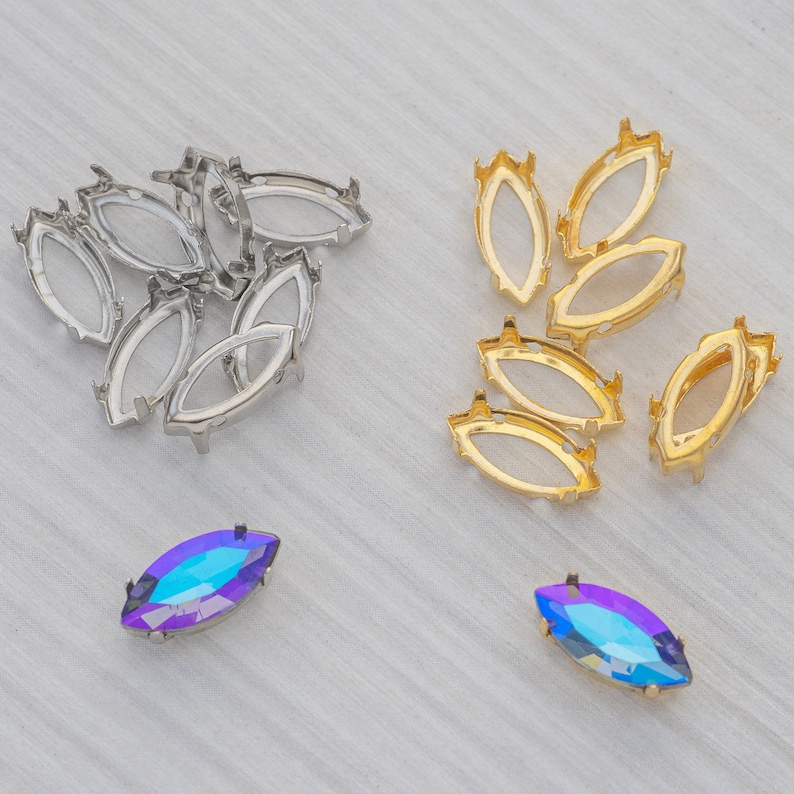 Rhinestone Setting for Navette Marquise Fancy Stones, Rhinestones for ...