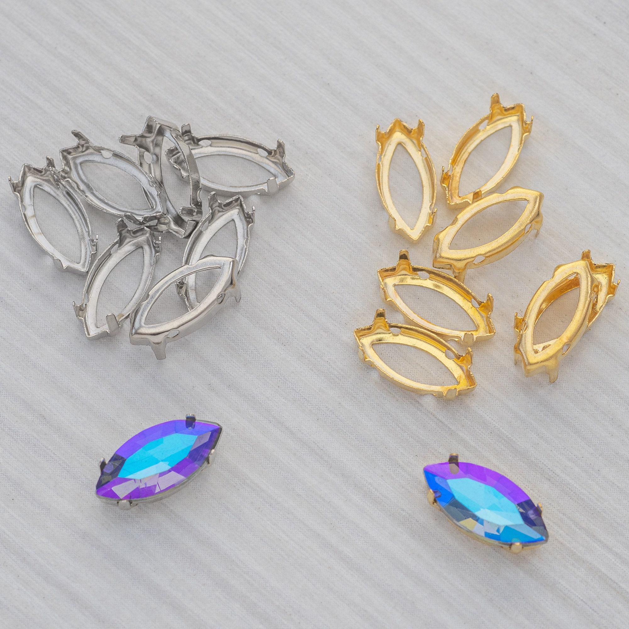 Rhinestone Setting for Navette Marquise Fancy Stones, Rhinestones for ...