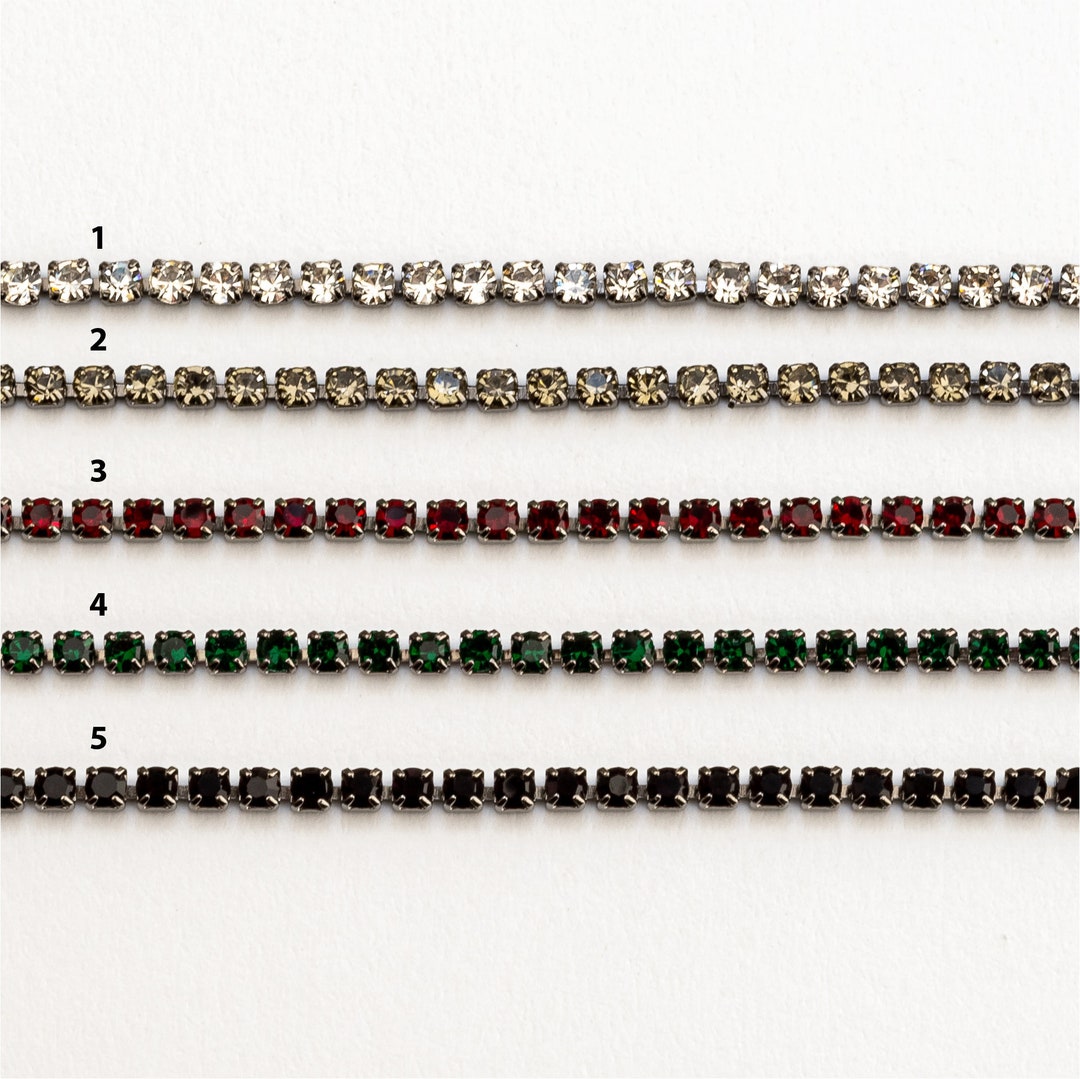 Micro Chain SS4 1/2 Yard Close Rhinestone Chain 1.5mm Close Cup Trim ...