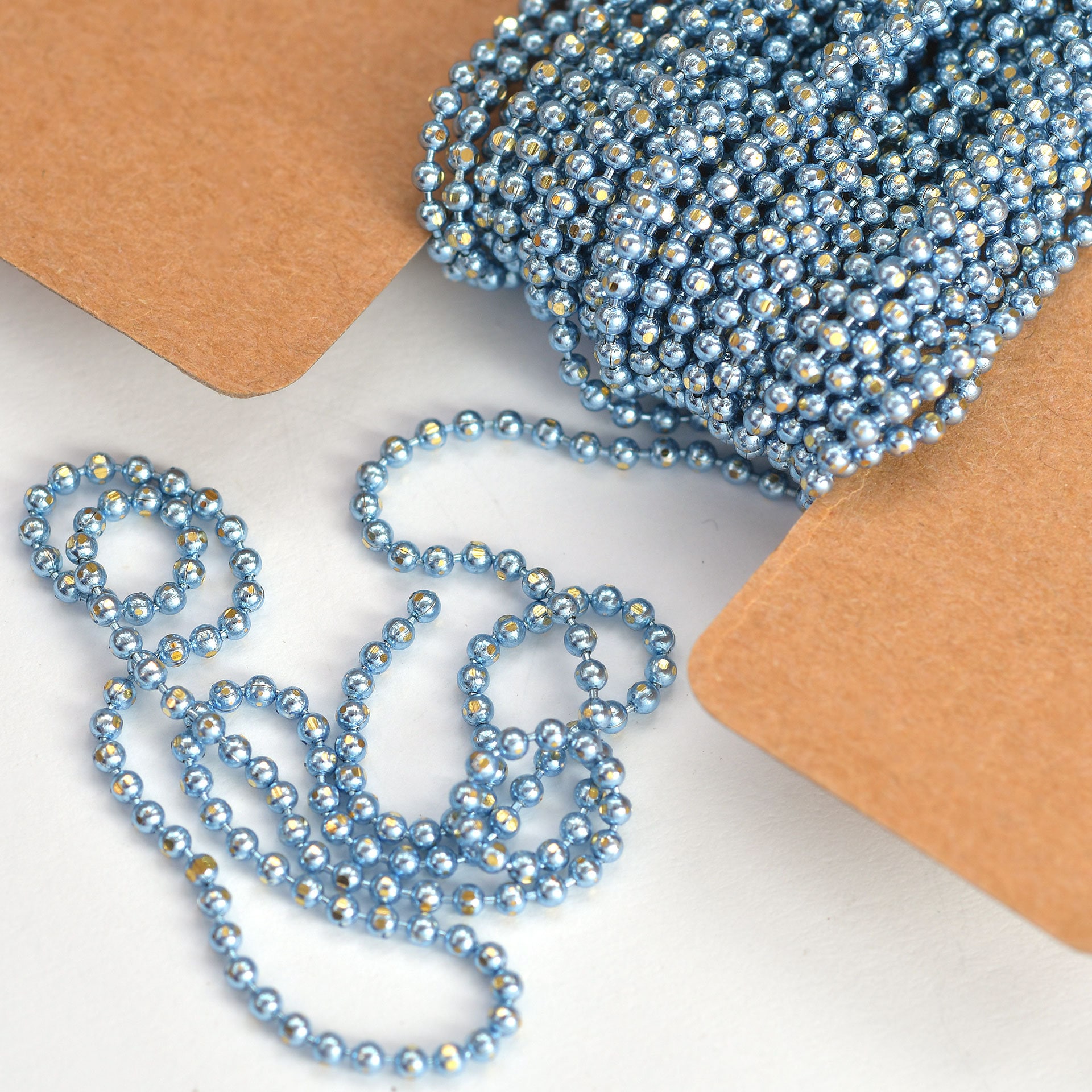 Colorful Ball Chain 1.5mm Beaded Chain Chain Necklace for - Etsy