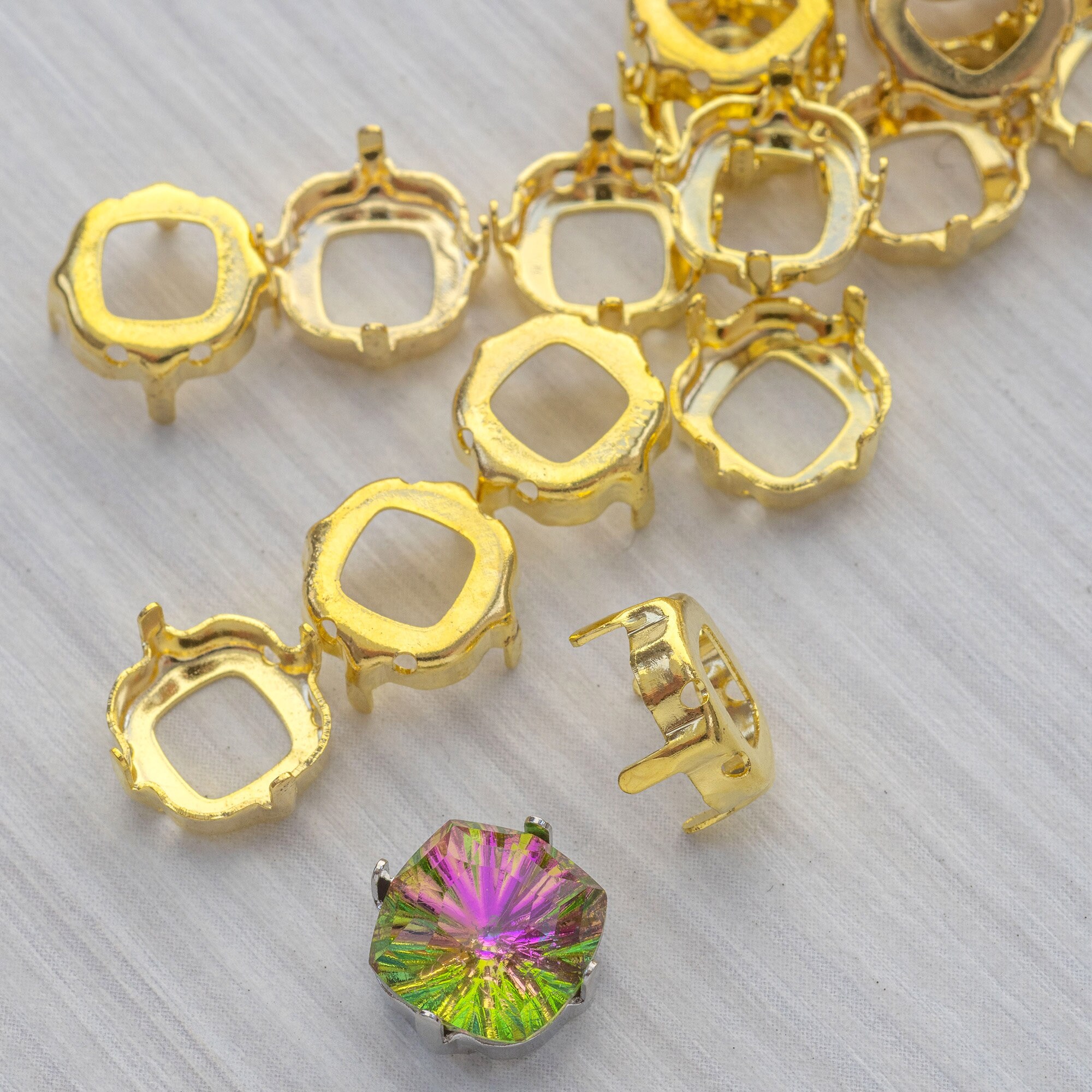 Square Setting 10 Mm Square Cabochon Bezel Cup, Jewelry Making - Etsy