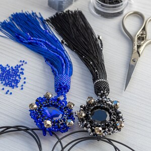 KIT: Materials to Make a Dark Blue Pendant, DIY KIT, Jewellery Tutorial ...