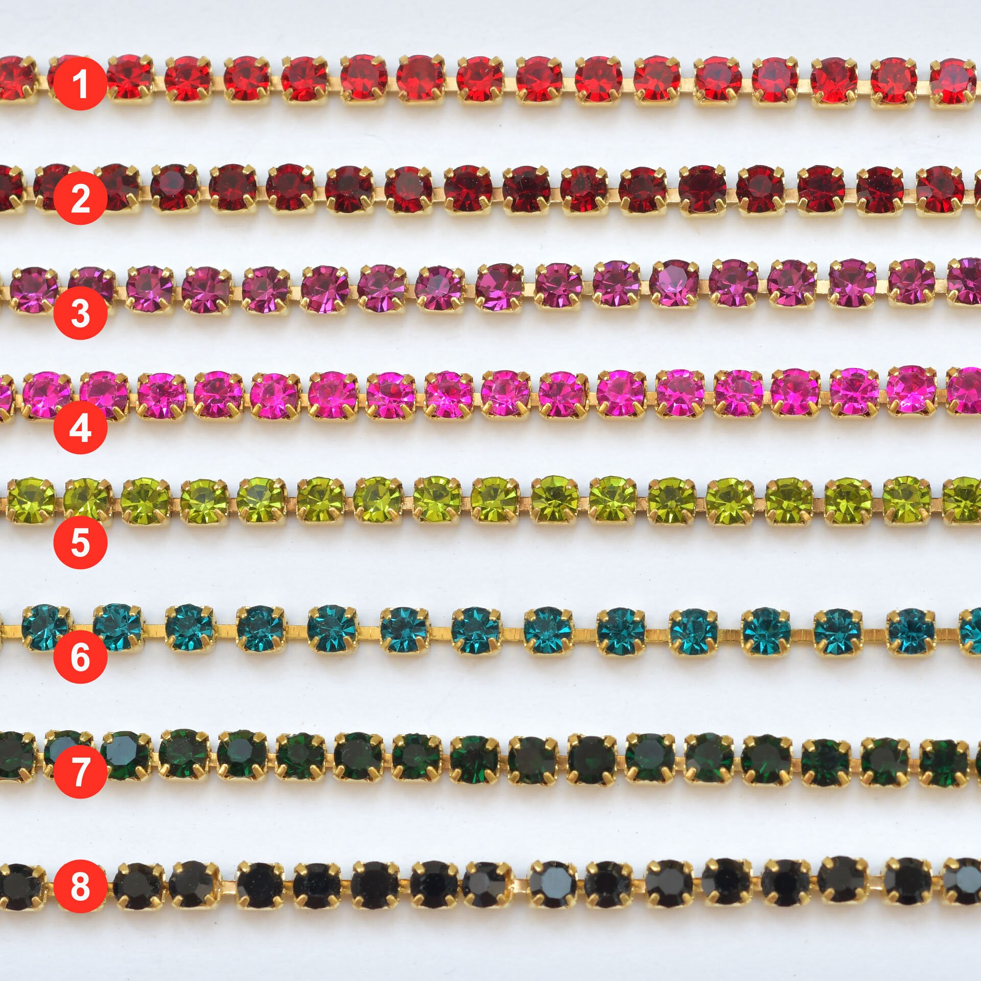 Gold Crystal Trim With Rhinestones 2*2, SS6 Cup Rhinestone Chain, Craft ...