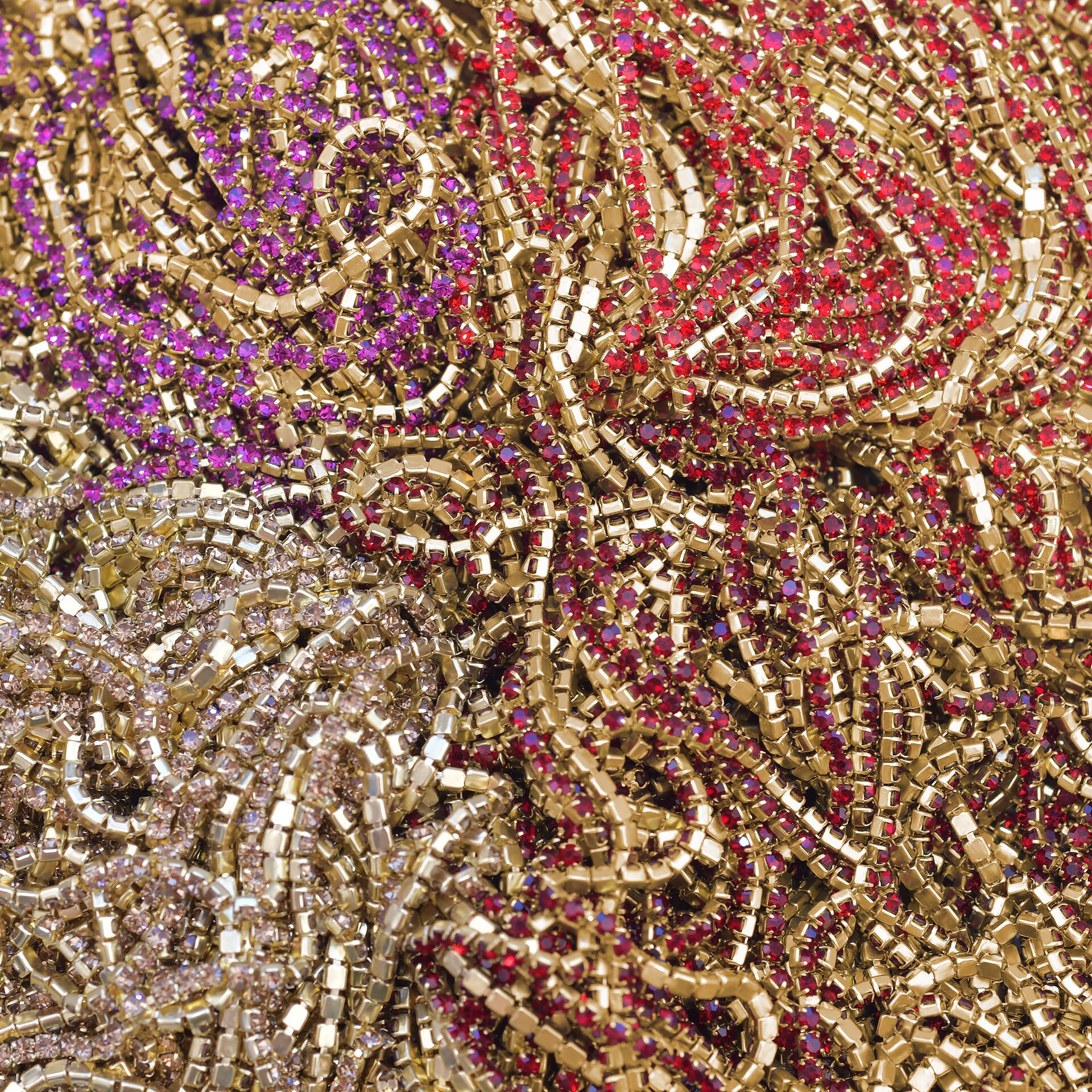 Gold Crystal Trim With Rhinestones 2*2, SS6 Cup Rhinestone Chain, Craft ...