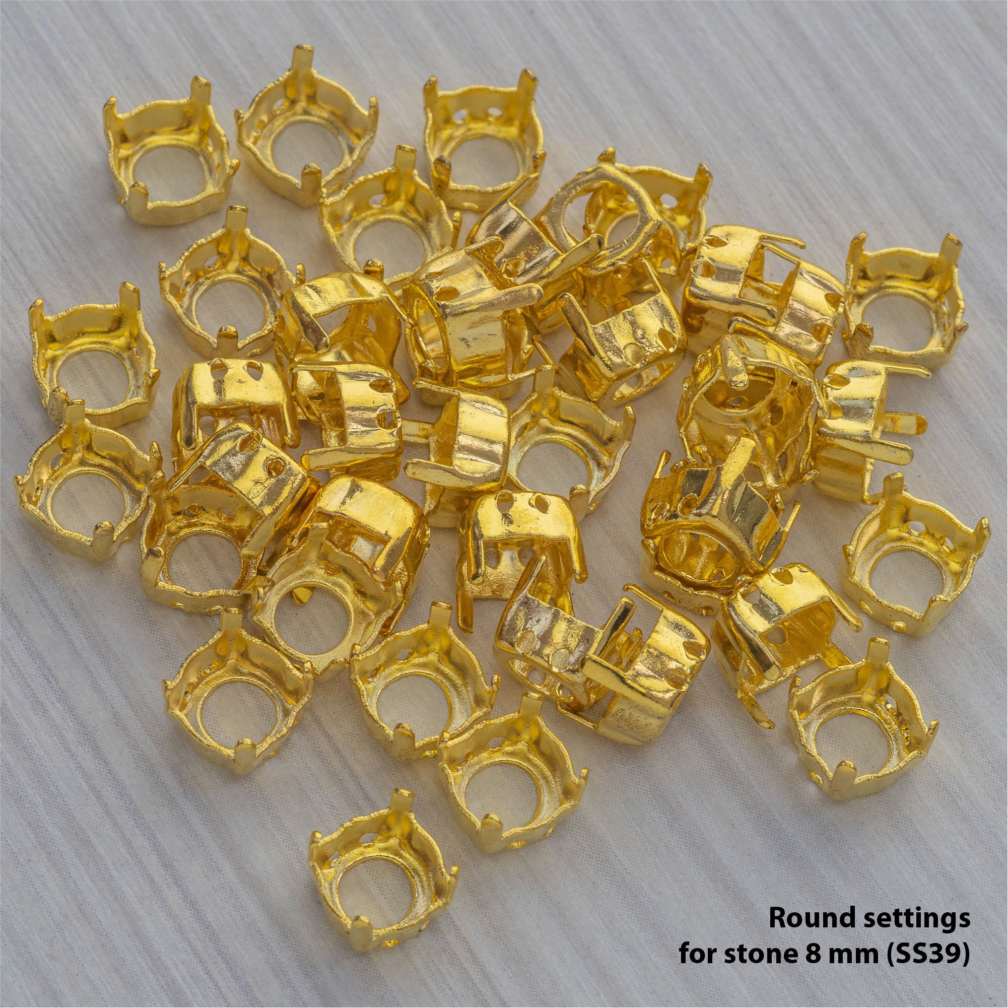 Metal Setting for Rhinestones, Premium Quality Claw for Crystals 8mm ...
