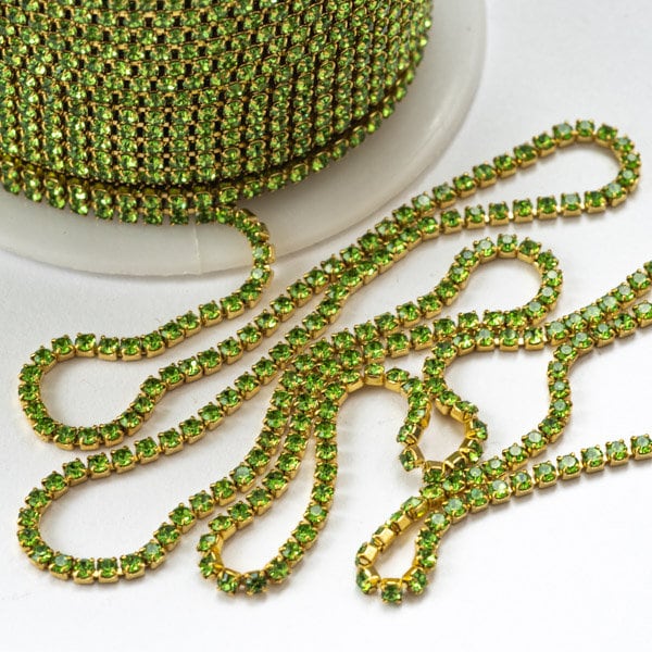Micro Chain SS4 1/2 Yard Close Rhinestone Chain 1.5mm Close Cup Trim ...