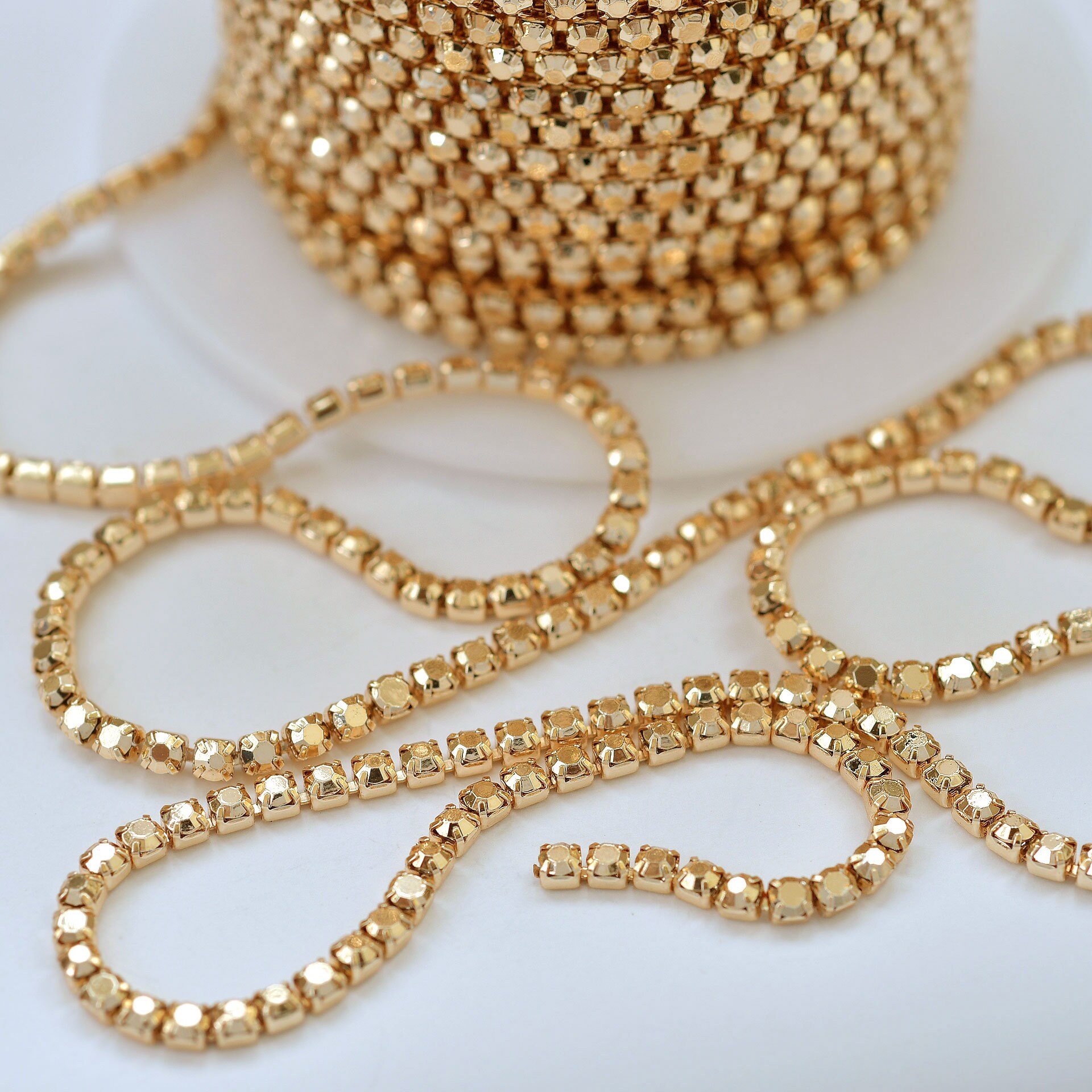 Rhinestone chain 22 mm SS6 Crystal trim with flatback | Etsy