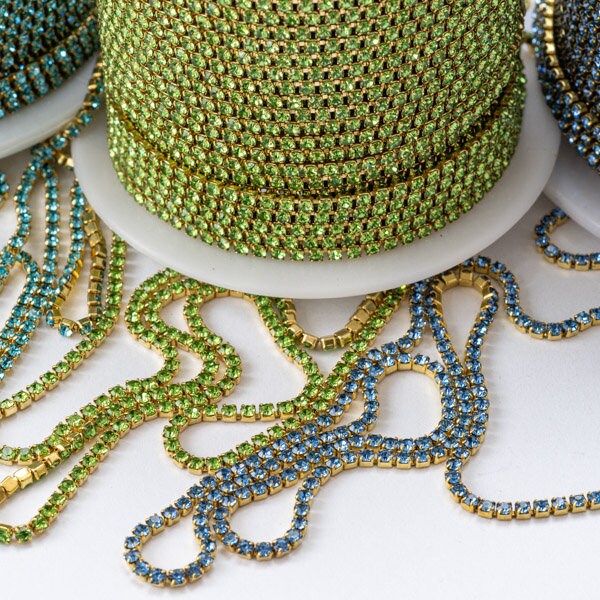 Micro Chain SS4 1/2 Yard Close Rhinestone Chain 1.5mm Close - Etsy