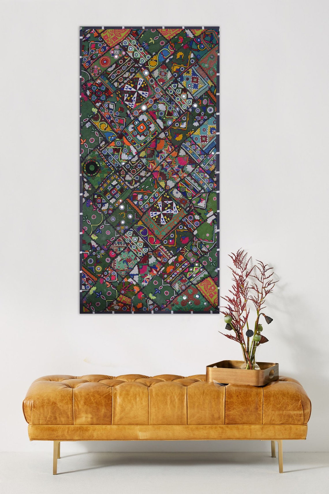 Arazzo patchwork indiano fatto a mano arazzo da parete | Etsy