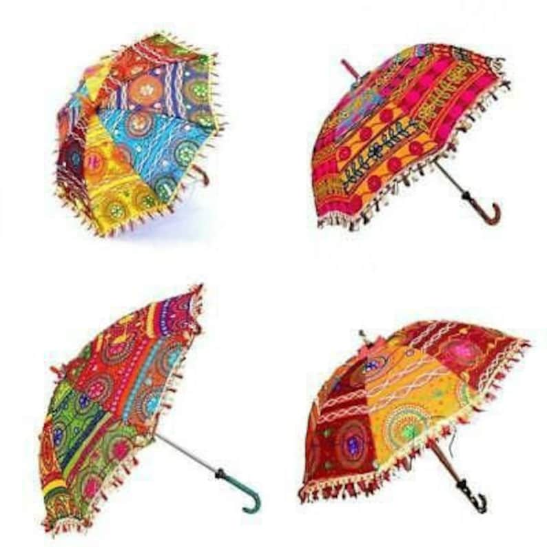 5 Pcs Mix Lot Indian Wedding Umbrella Handmade Umbrella Decorations ...