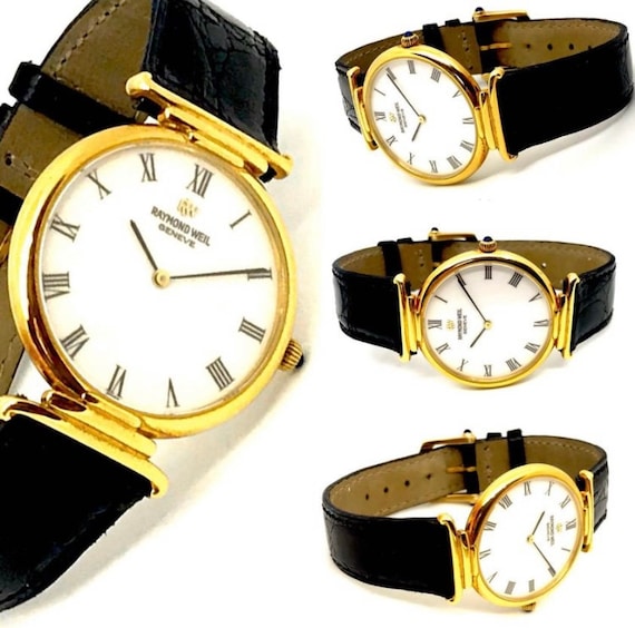 18k Gold Raymond Weil Quartz Swiss Made Watch N.O.S - Gem