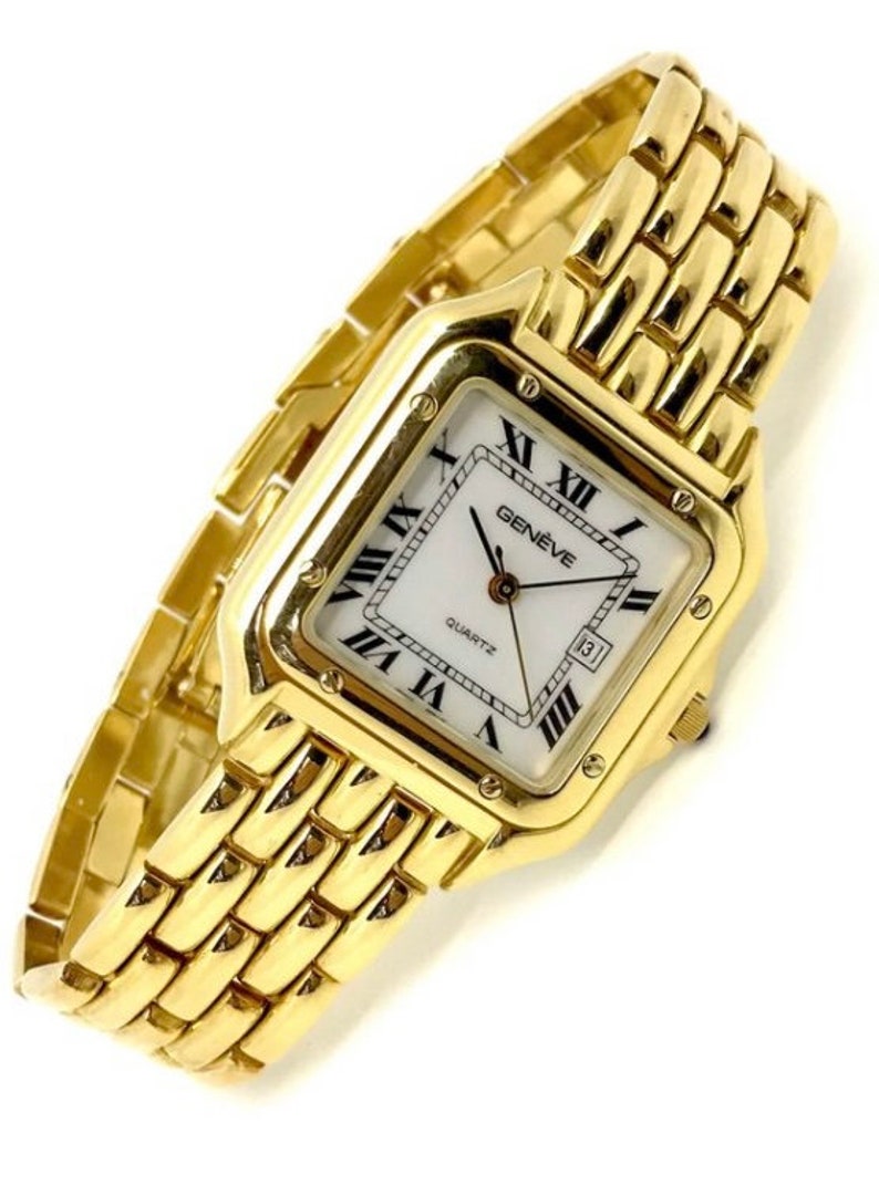 14K Gold Geneve Men Watch Waterproof - Etsy