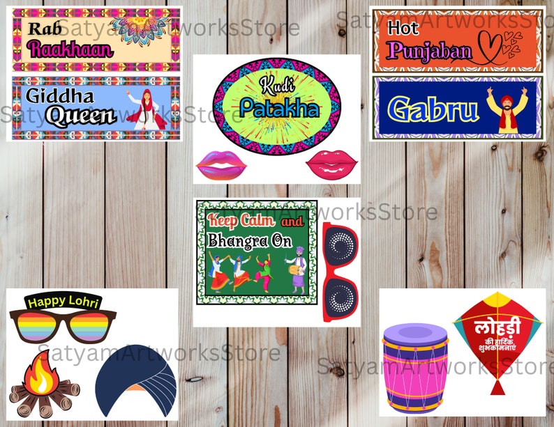30 Lohri Party Photo Booth Props, Punjabi Props, Bollywood Photo Booth ...