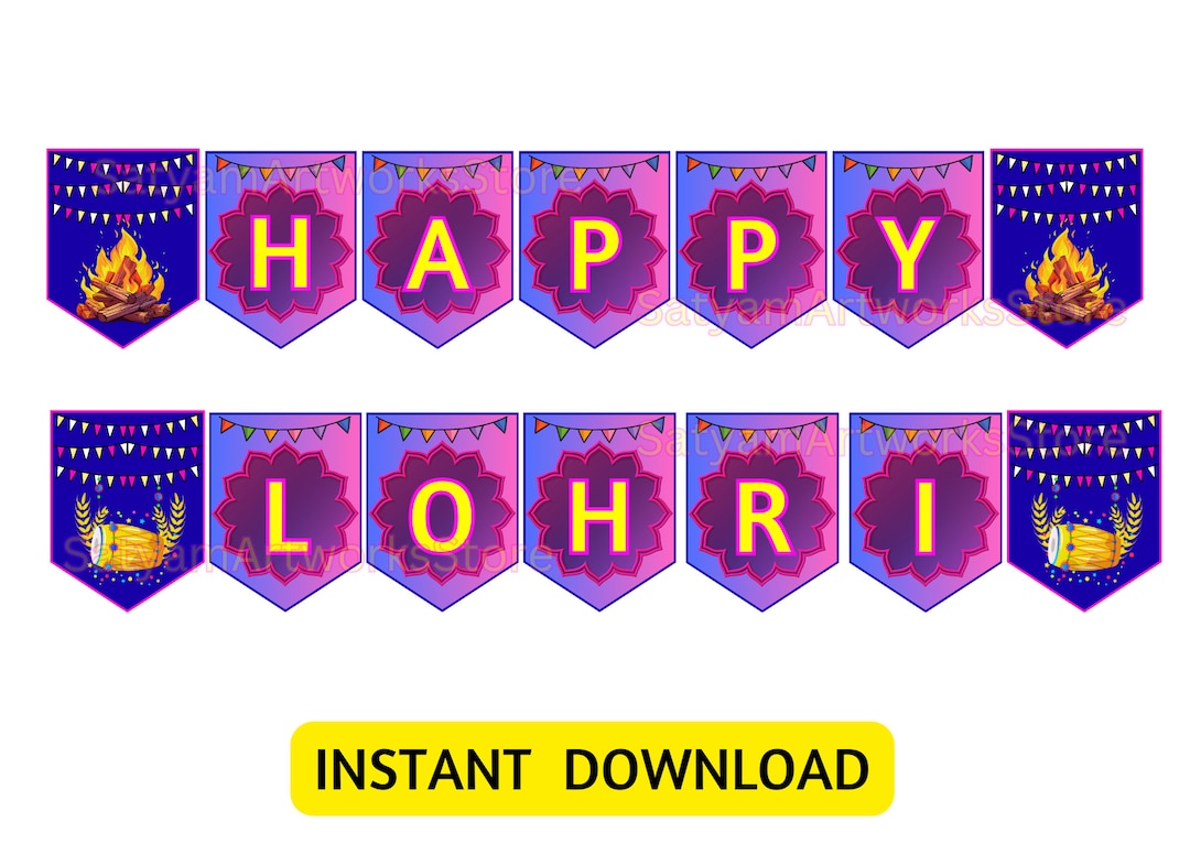 Lohri DIY Bunting Instant Download Printable Lohri Banner - Etsy